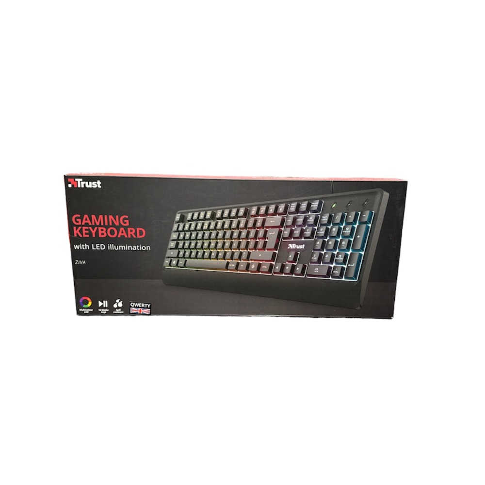 Pre-owned Trust Ziva Gaming Rainbow LED Keyboard - Own4Less